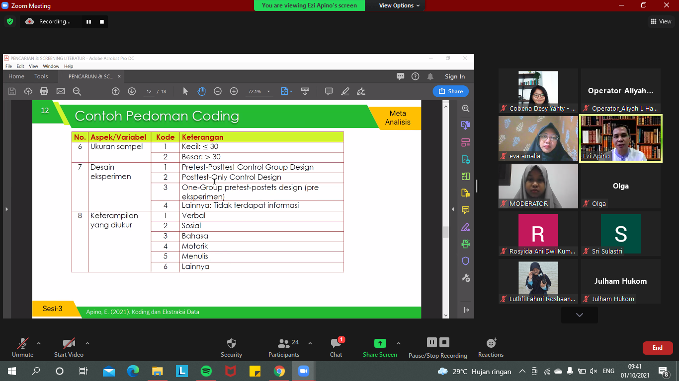 Pelatihan Meta-Analisis ke- 3 Screening, Coding, dan Data Extraction ...